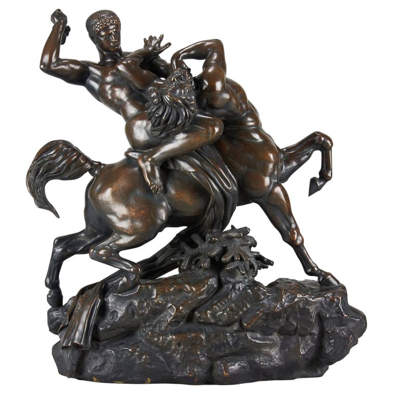 Animalier Bronze Group Entitled 'Theseus and The Centaur' by Antoine L ...