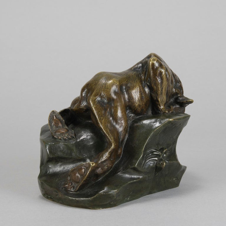 Animalier Bronze Sculpture Entitled "Bear and Rabbit" by Charles ...