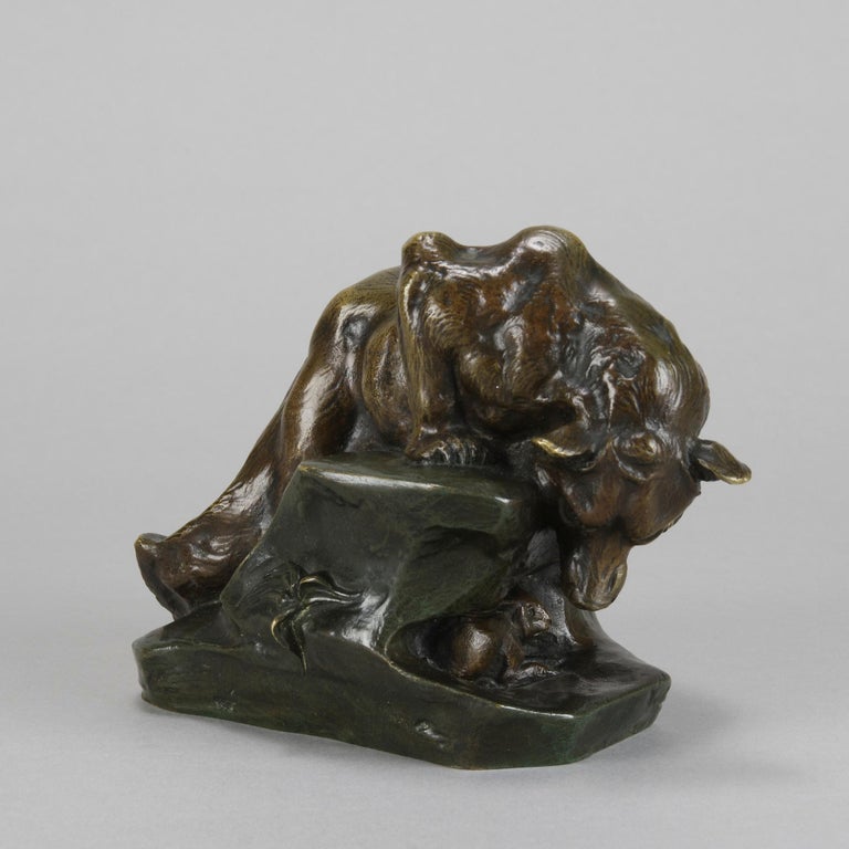 Animalier Bronze Sculpture Entitled "Bear and Rabbit" by Charles ...
