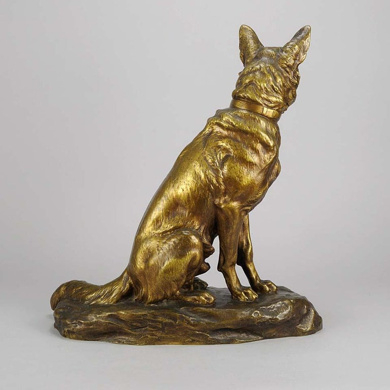 Bronze animalier « Assise Alsatienne » de Louis Rich En vente sur 1stDibs