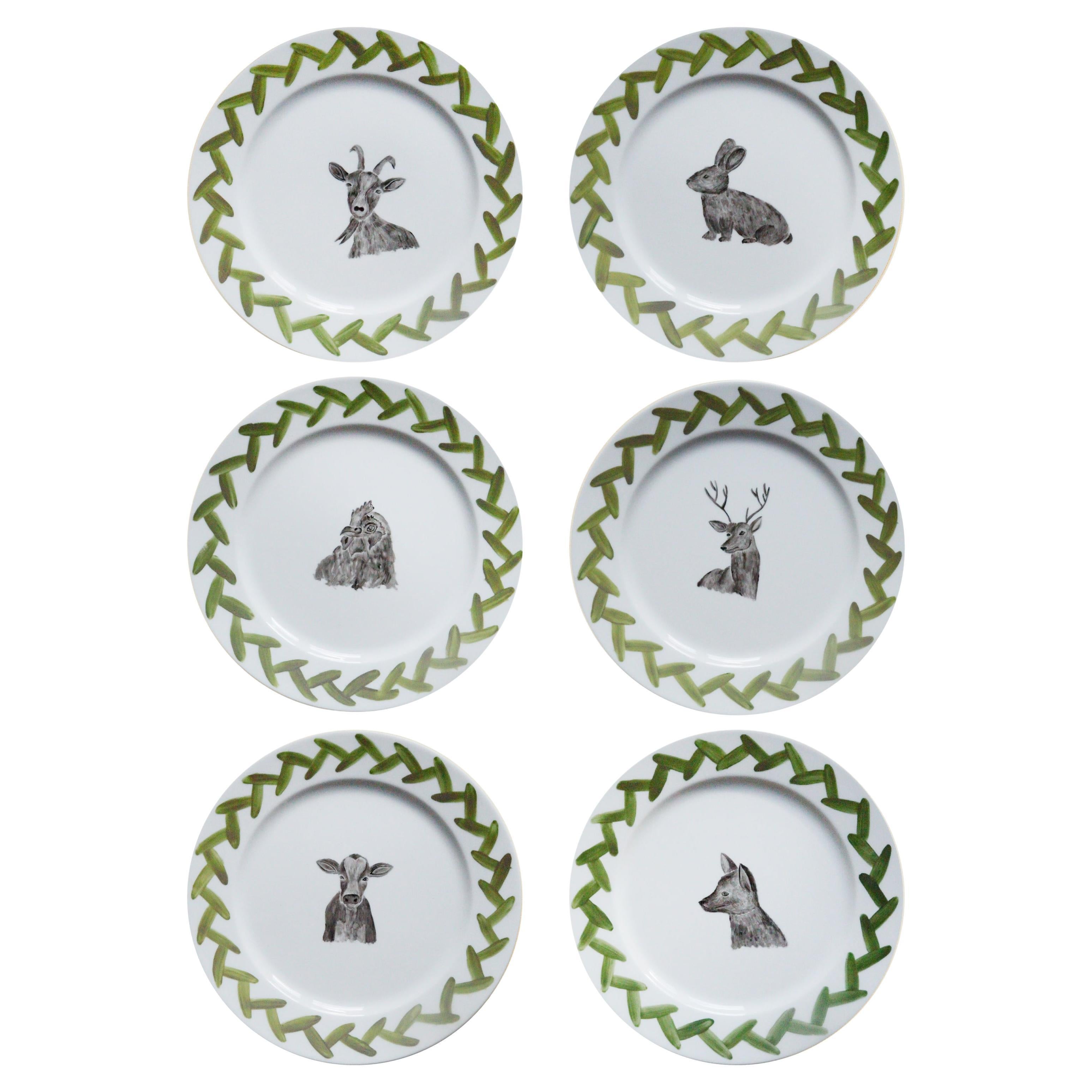 Mariscos Hand Painted Plates Collection For Sale at 1stDibs