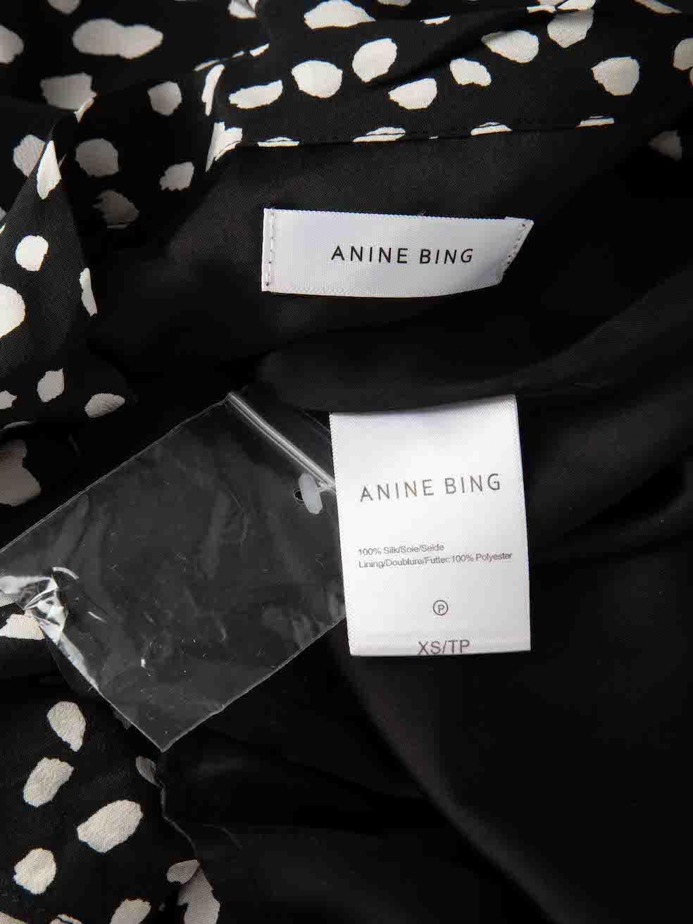 Anine Bing Black Dotted Pattern Maxi Dress Size XS For Sale at 1stDibs