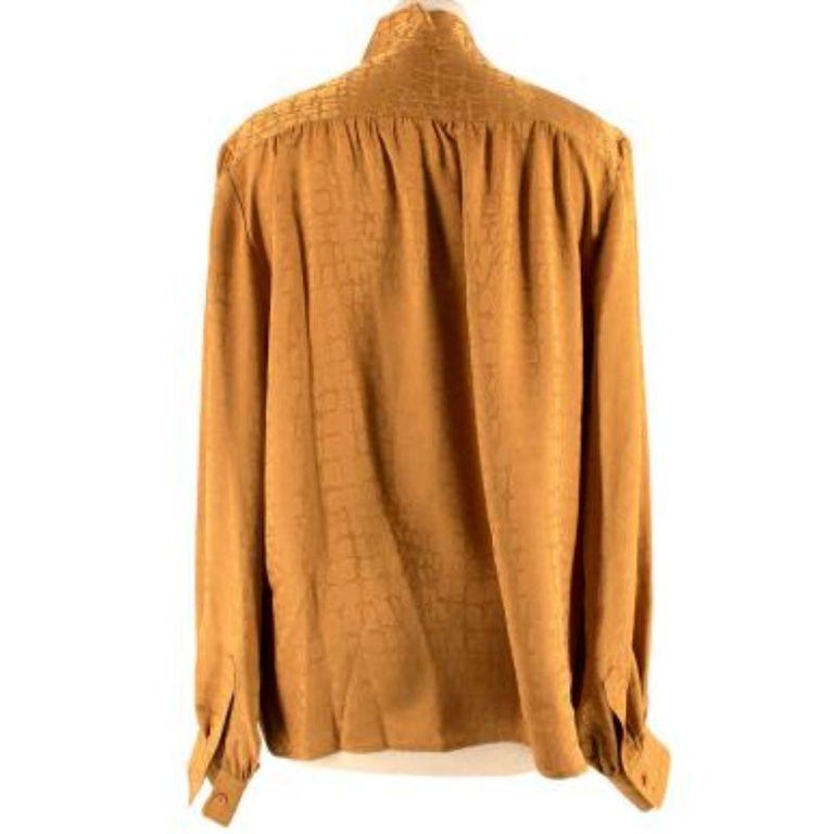 Anine Bing Gold Silk Tie Blouse For Sale at 1stDibs
