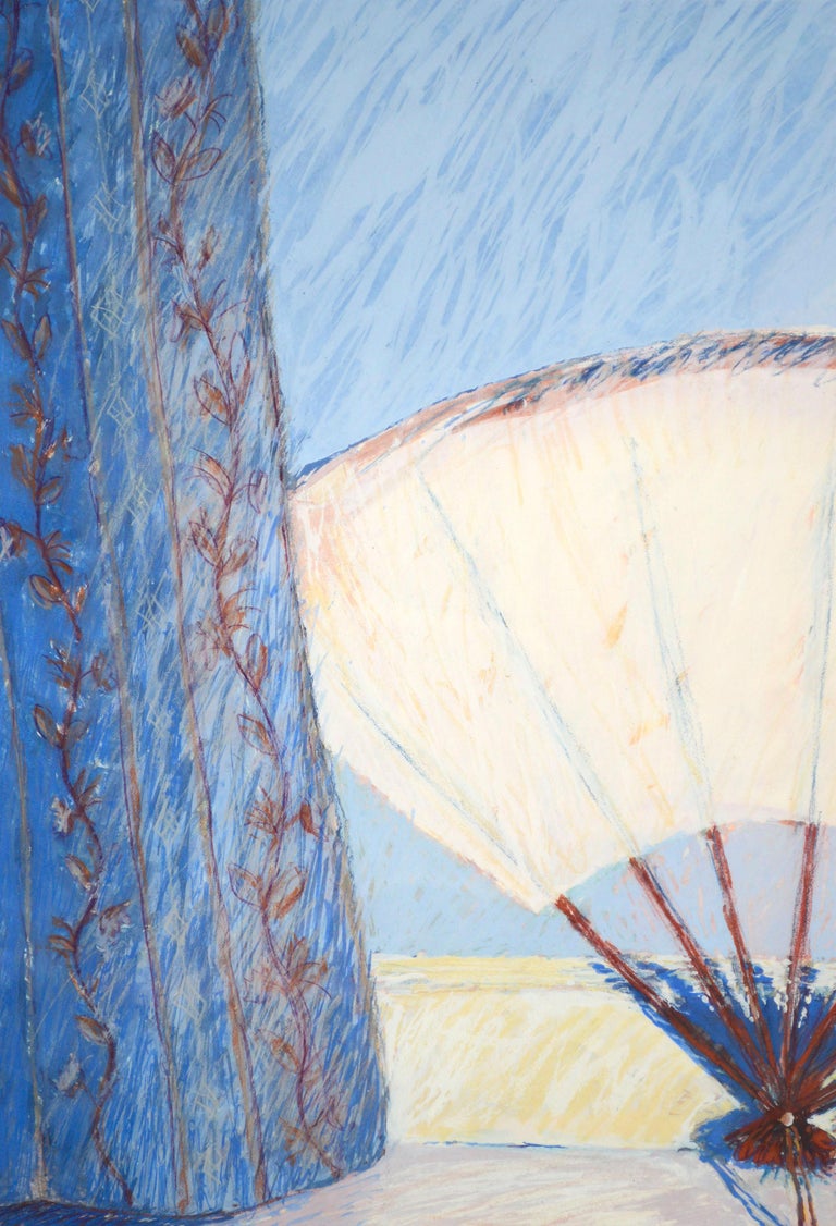 Anita Heckman - Hachiya Persimmons and Fan, Modern Still Life with Red ...