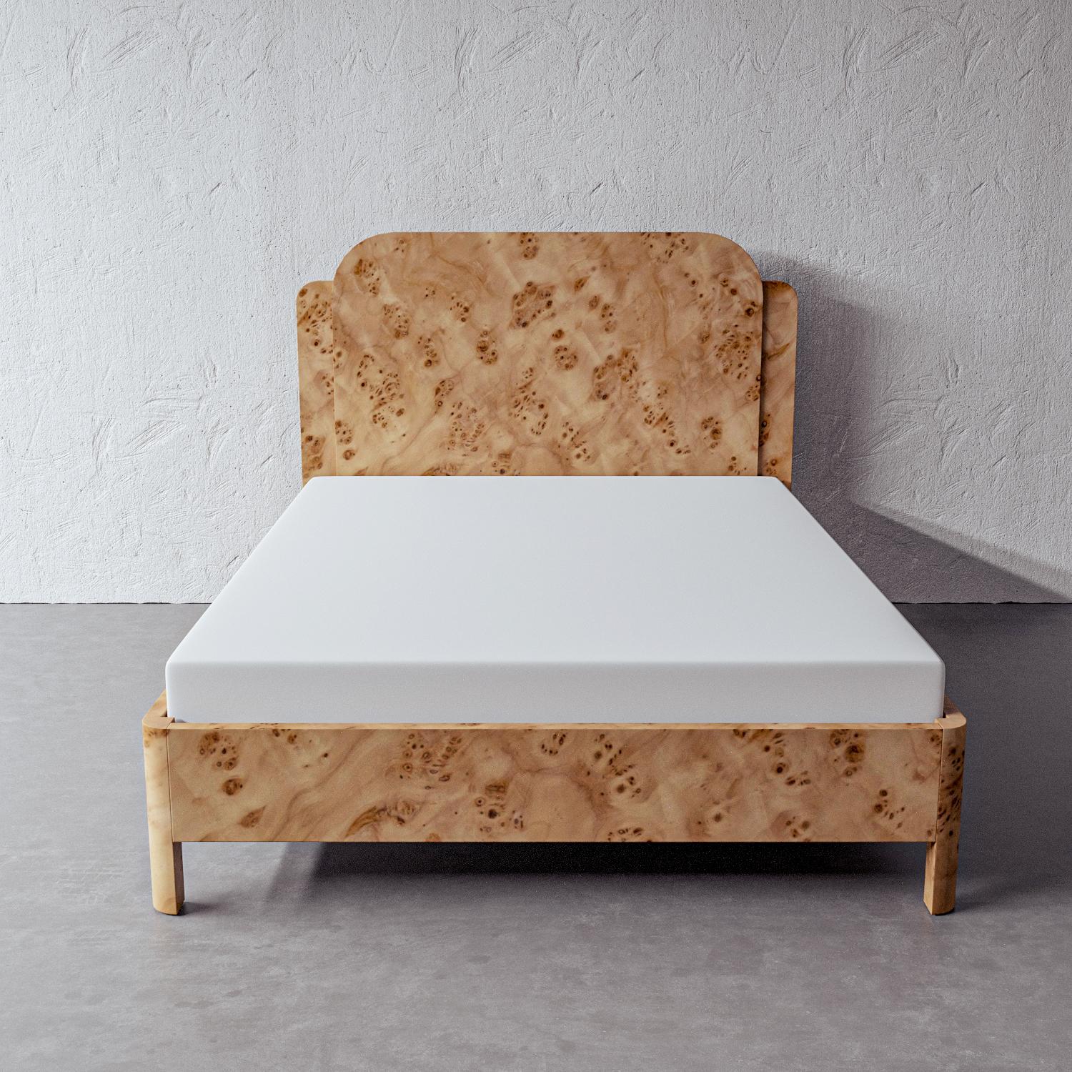 "Anjou" Minimal Natural Mappa Burl Bed Frame 'King' by Christiane ...