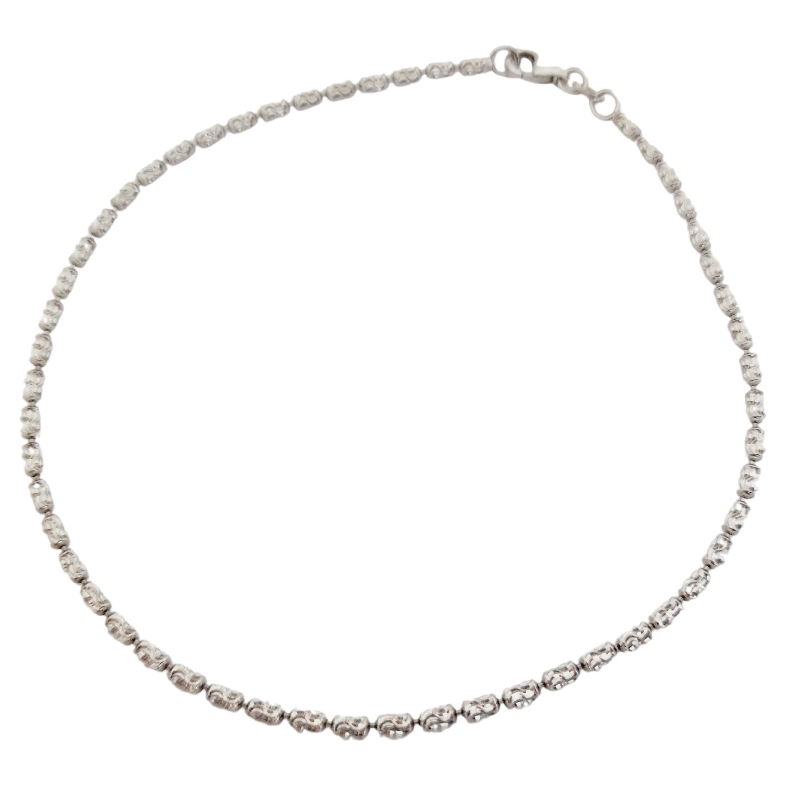 14 Karat White Gold Fox Tail Link Chain at 1stDibs | fox link chain