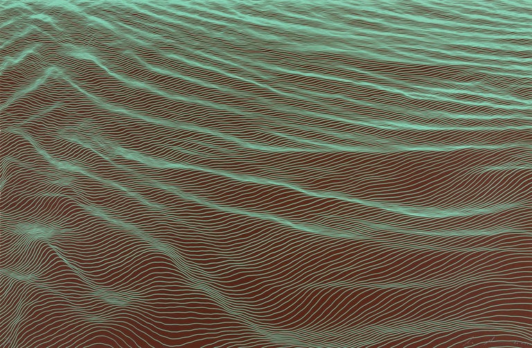 Ann Aspinwall - Crepe de Chine III, contemporary green linear patterned ...