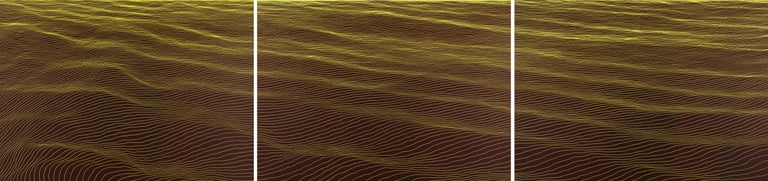 Ann Aspinwall - Ray (Citrine), contemporary abstract linocut with hand ...