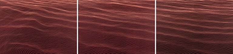 Ann Aspinwall - Ray (Copper), abstract linocut with hand colouring on ...