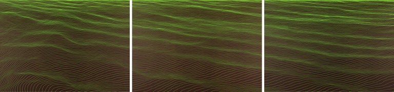 Ann Aspinwall - Ray (Peridot), green abstract linocut with hand ...