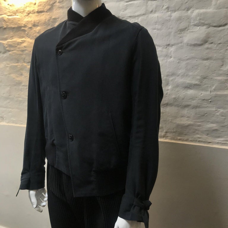 Ann Demeulemeester Asymmetric Bomber Jacket For Sale at 1stDibs