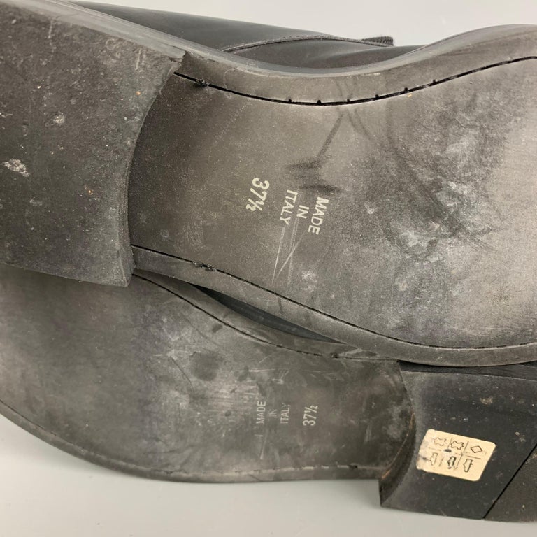 ANN DEMEULEMEESTER Size 7.5 Black Leather Platform Lace Up Shoes For ...