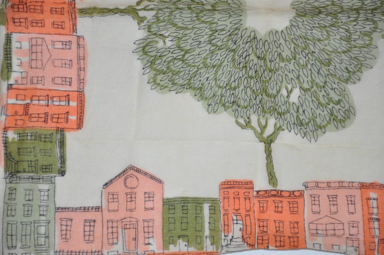 Ann McCann "Local Neighborhood" Swiss Cotton Handkerchief For Sale at ...