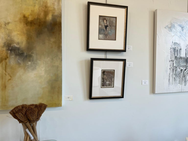 Ann Rudd - Dancer's Break in Taupe by Ann Rudd, Framed Figurative ...