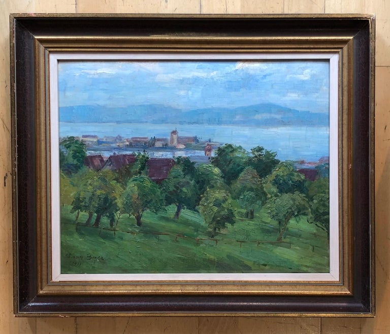 Anna Beyer - Lake and mountain landscape For Sale at 1stDibs