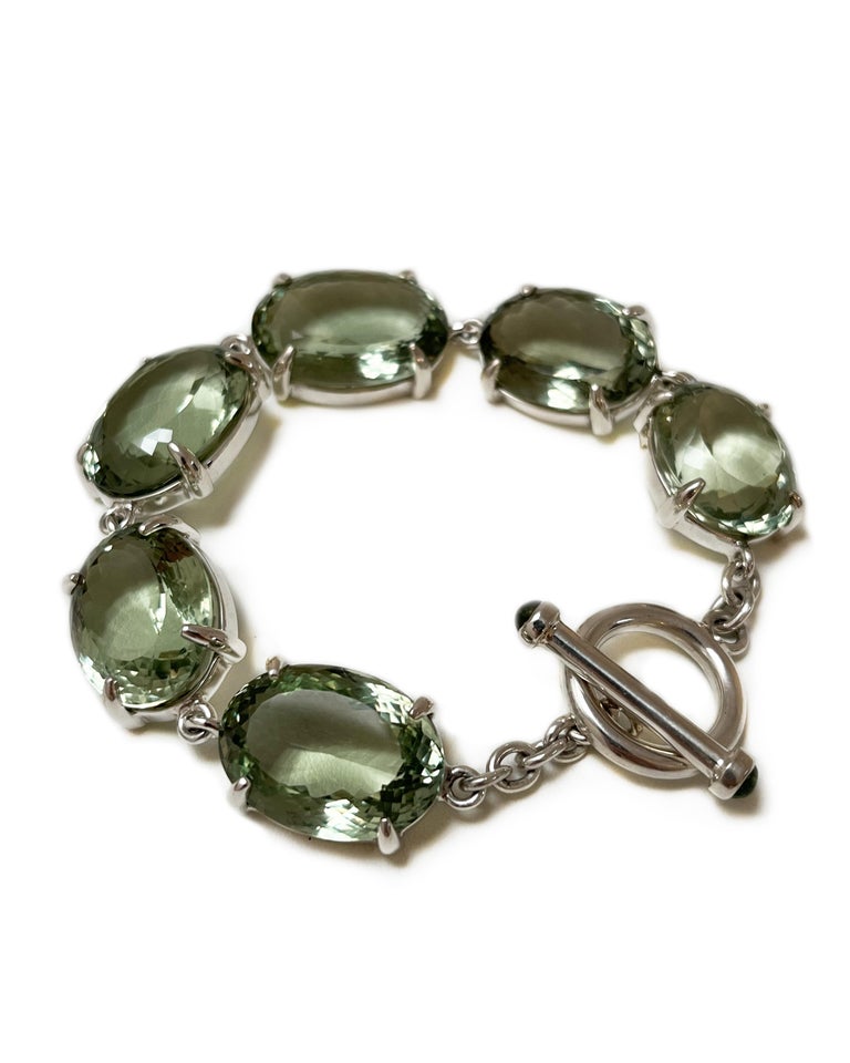 Anna Bracelet in Prasiolite and Argentium Silver For Sale at 1stDibs