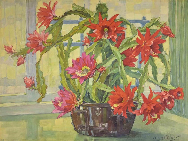 Anna Gasteiger - Still Life with Flowers - Oil Painting by Anna ...