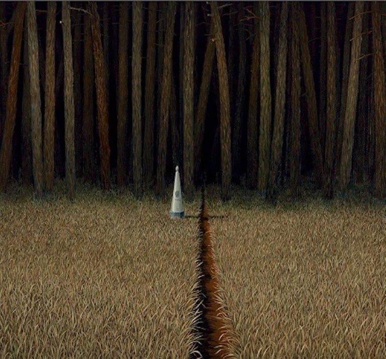 Anna Geerdes - Borderpost - original surreal artwork landscape realist ...