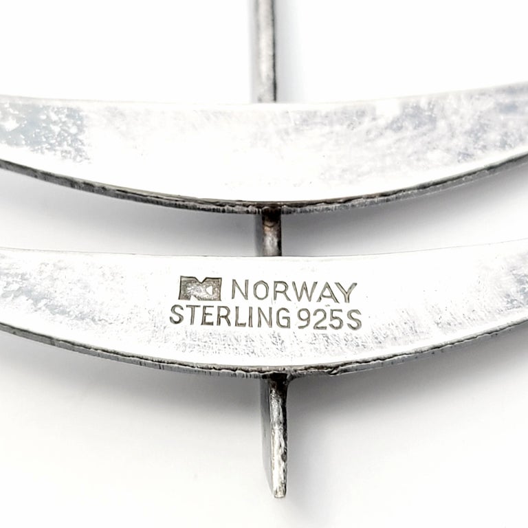 Vintage Erling Christoffersen Sterling Silver Anchor Pendant and Collar ...