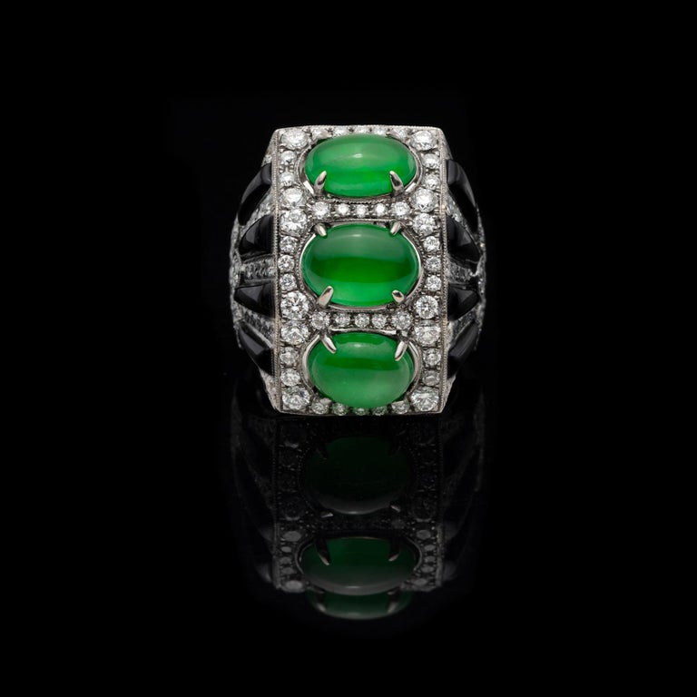 Anna Hu Jade, Onyx and Diamond Ring at 1stDibs | jade hu taiwan
