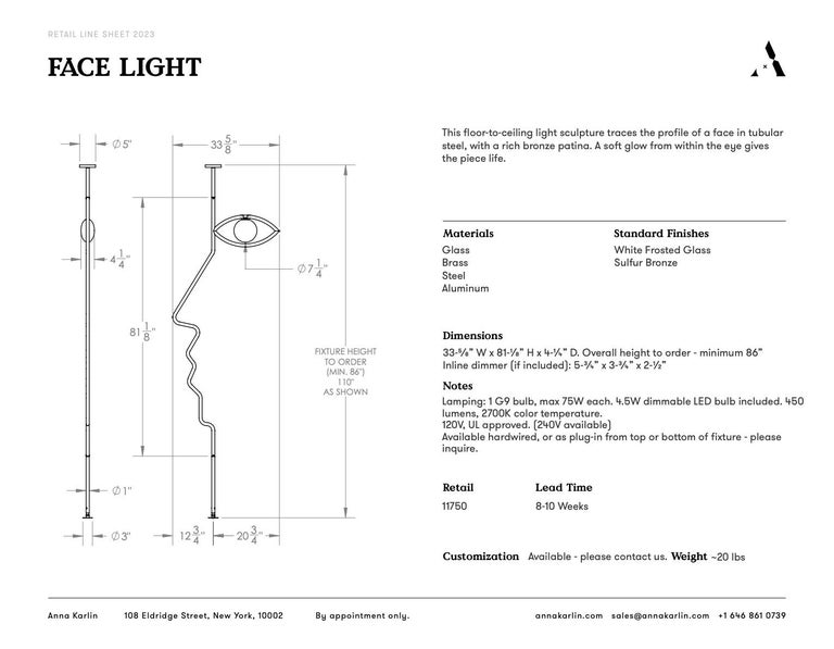 Anna Karlin Face Light For Sale at 1stDibs