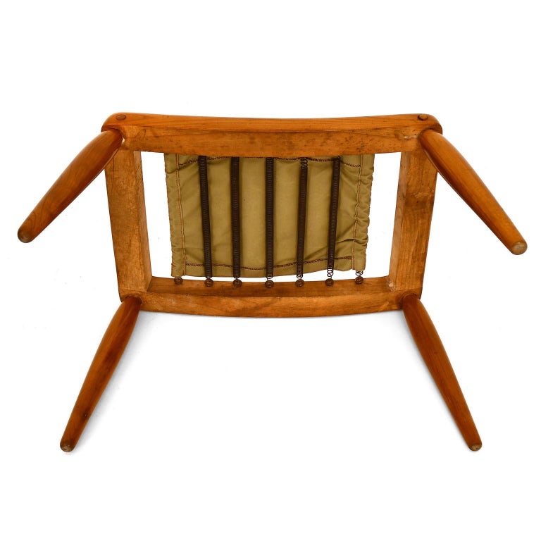 Anna Lülja Praun Stool Cherry Wood Flower Fabric Cushion For Sale at ...