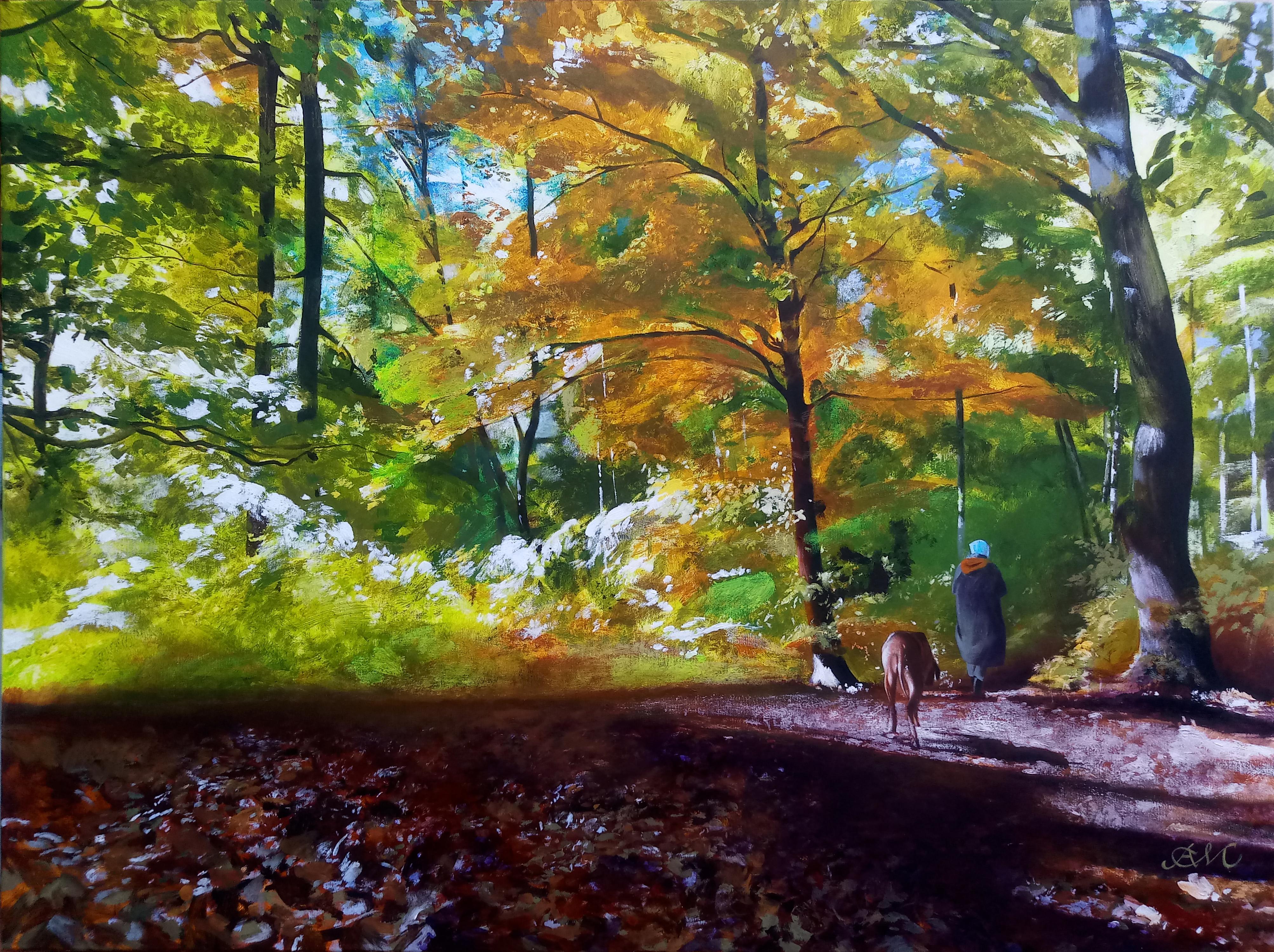 Anna Malinowska - Foresta di faggi - Quadro figurativo contemporaneo di ...