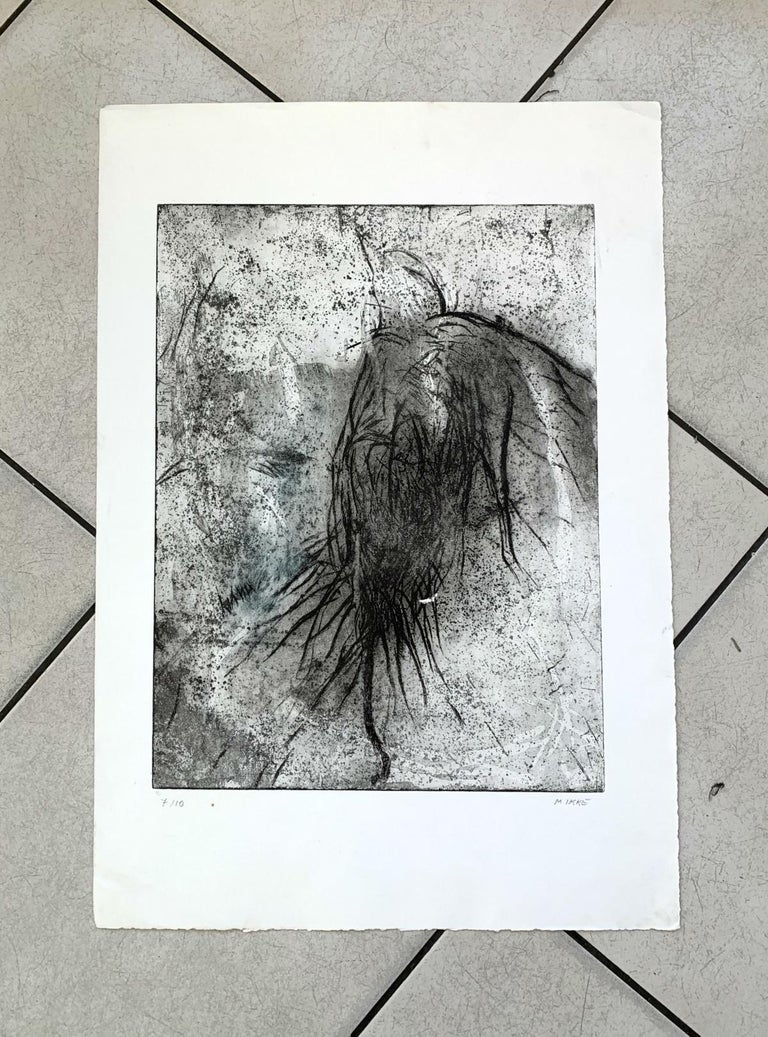 Anna Mikke - A bird - Figurative and abstract print, Black and white ...
