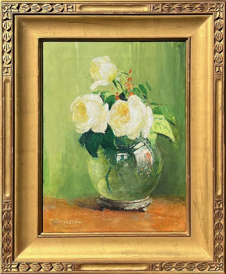 Anna S. Fisher - White Roses in a Vase by Anna S. Fisher (American ...