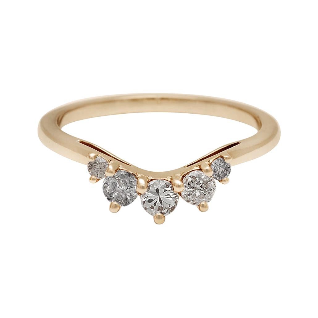 Anna Sheffield 14k White Gold and White Diamond Celestine Nesting Band ...