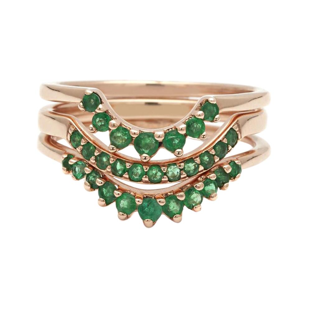 Anna Sheffield 14k White Gold and White Diamond Celestine Nesting Band ...