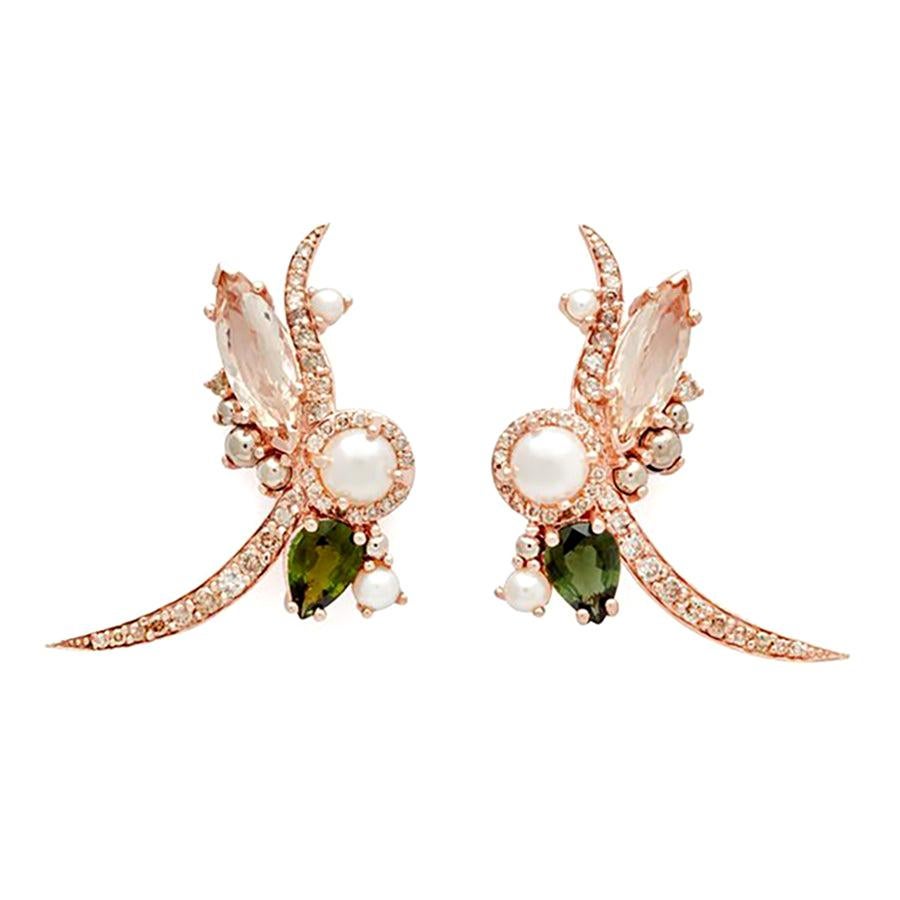 Anna Sheffield 14k Gold Opal, Sapphire and White Diamond Double Amulet ...