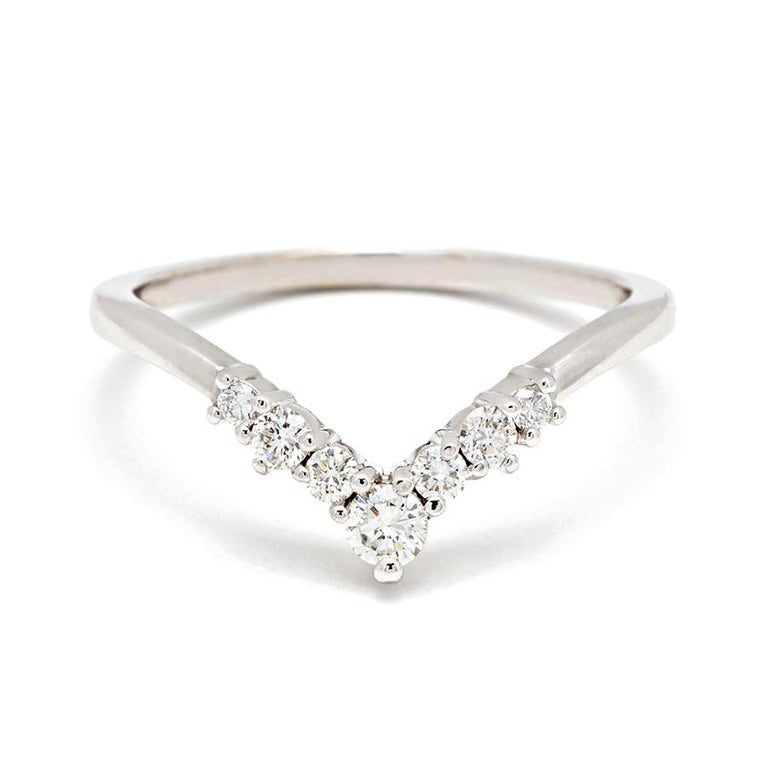 Anna Sheffield 14k White Gold and White Diamond Celestine Nesting Band ...