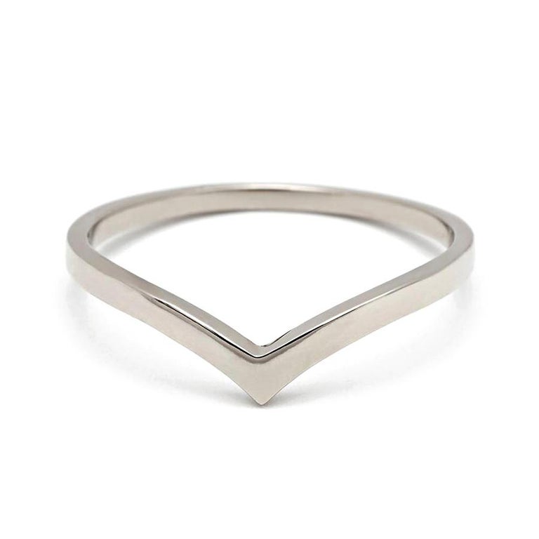 Anna Sheffield 14k White Gold and White Diamond Celestine Nesting Band ...