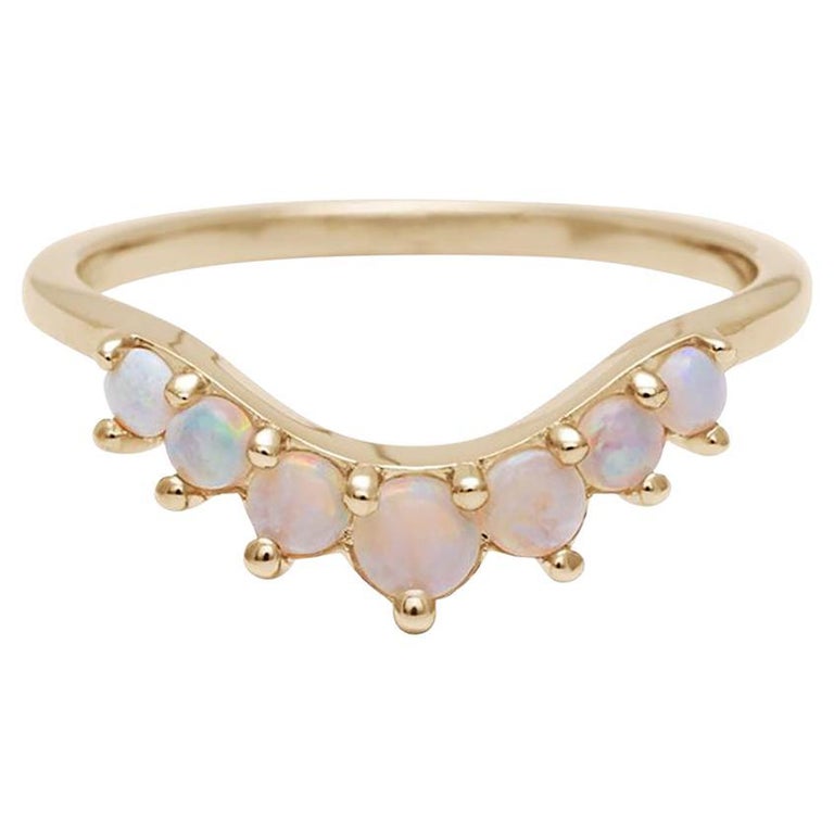 Anna Sheffield 14k Yellow or Rose Gold Opal Cosmic Tiara Curve Wedding ...