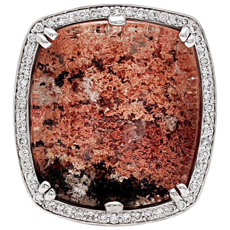 Anna Sheffield 14k Gold Turquoise and Champagne Diamond Reverse ...