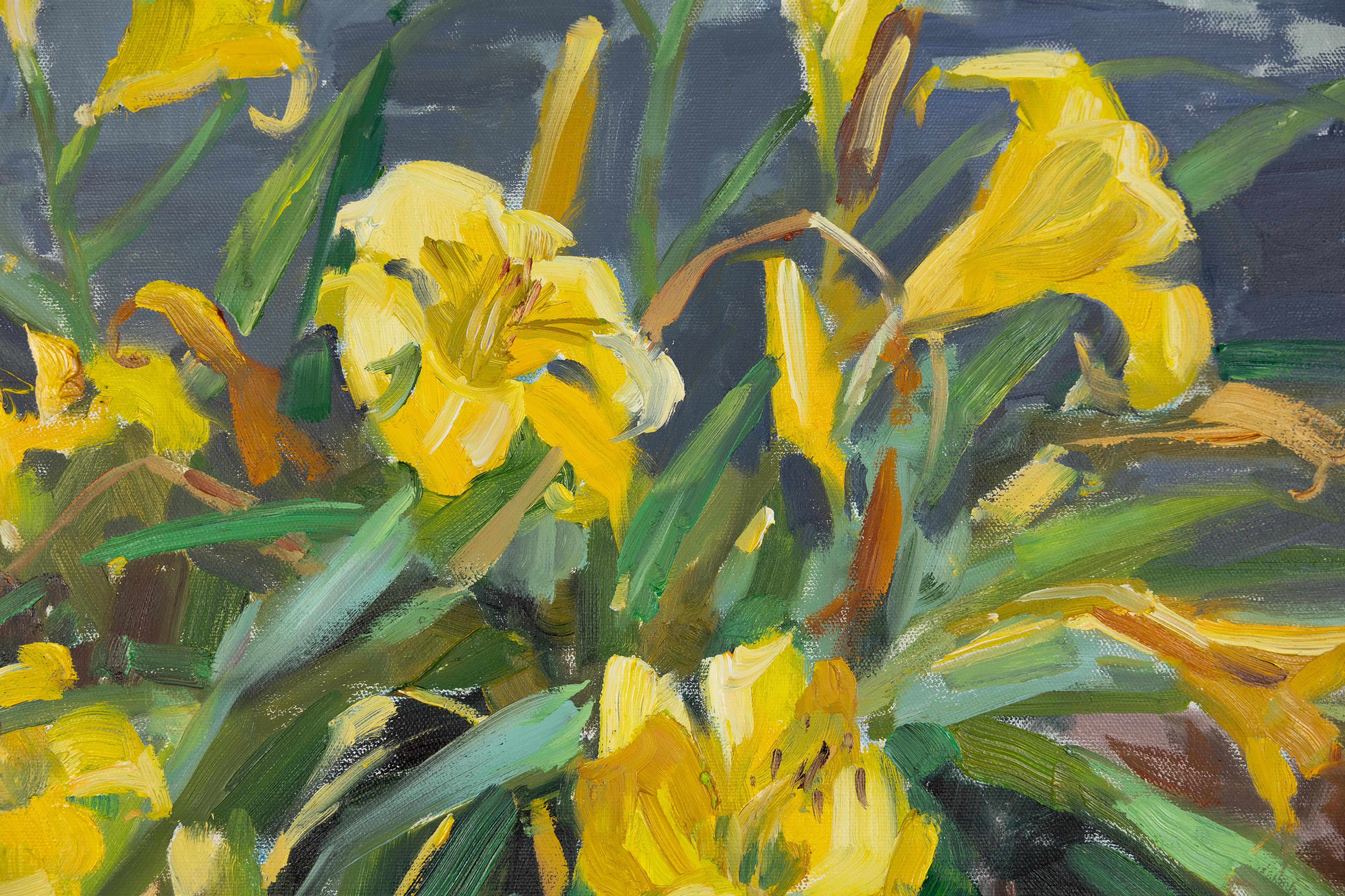 Anna Shesterikova - Yellow Lilies. Horizontal, impressionism, landscape ...