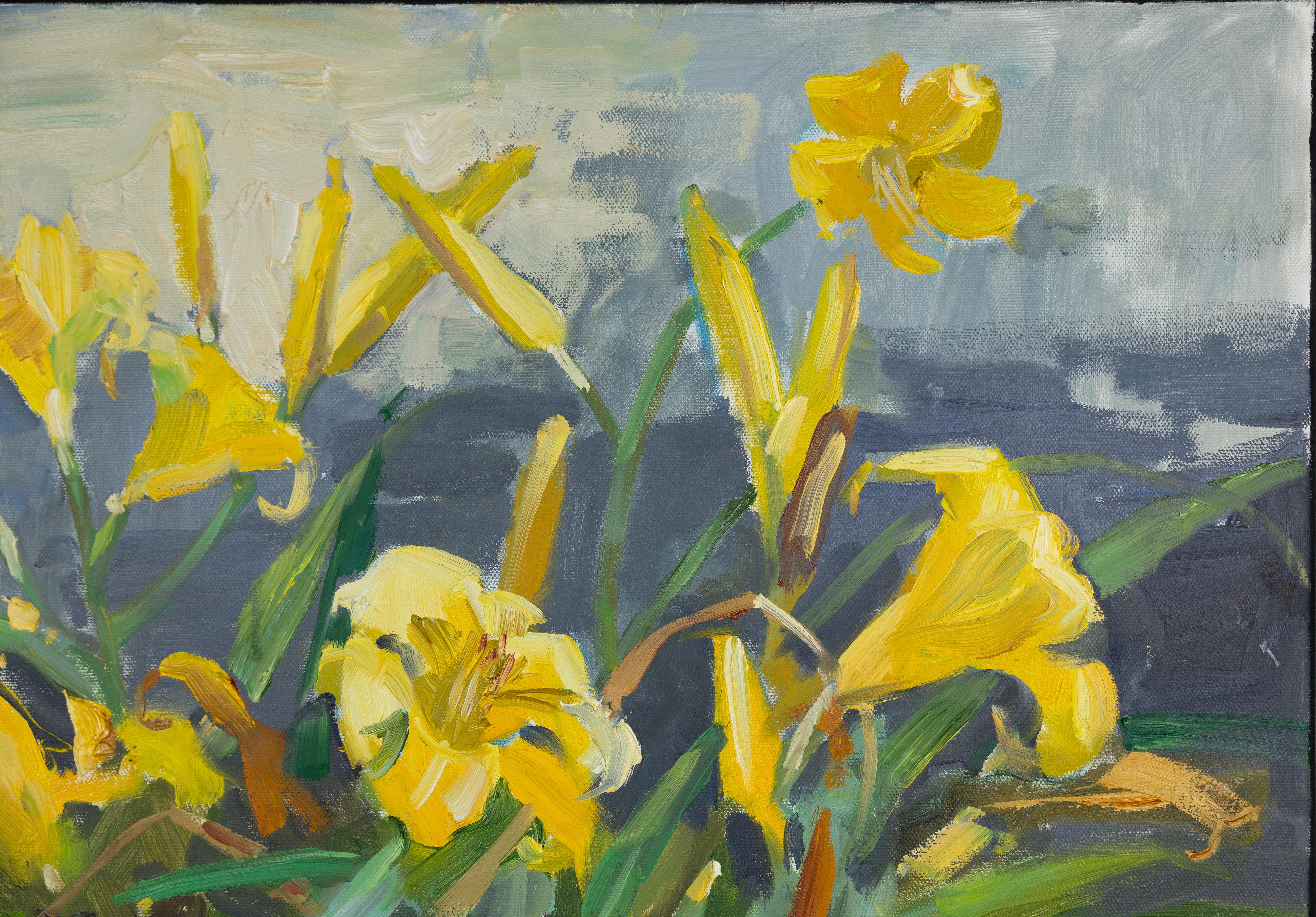 Anna Shesterikova - Yellow Lilies. Horizontal, impressionism, landscape ...