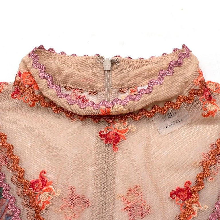 Anna Sui Tulle and Chiffon Ruffle Blouse US 6 at 1stDibs