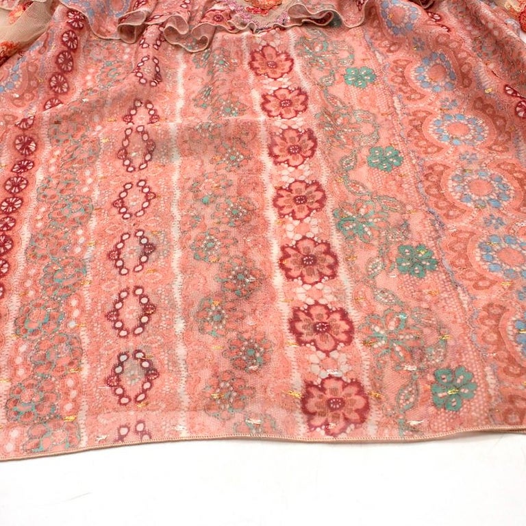 Anna Sui Tulle and Chiffon Ruffle Blouse US 6 at 1stDibs