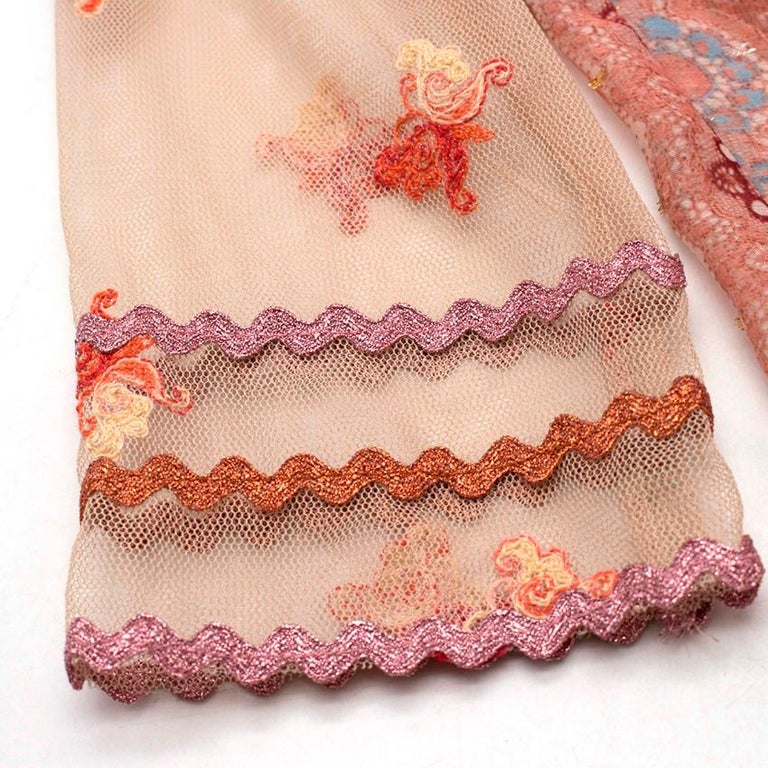 Anna Sui Tulle and Chiffon Ruffle Blouse US 6 at 1stDibs