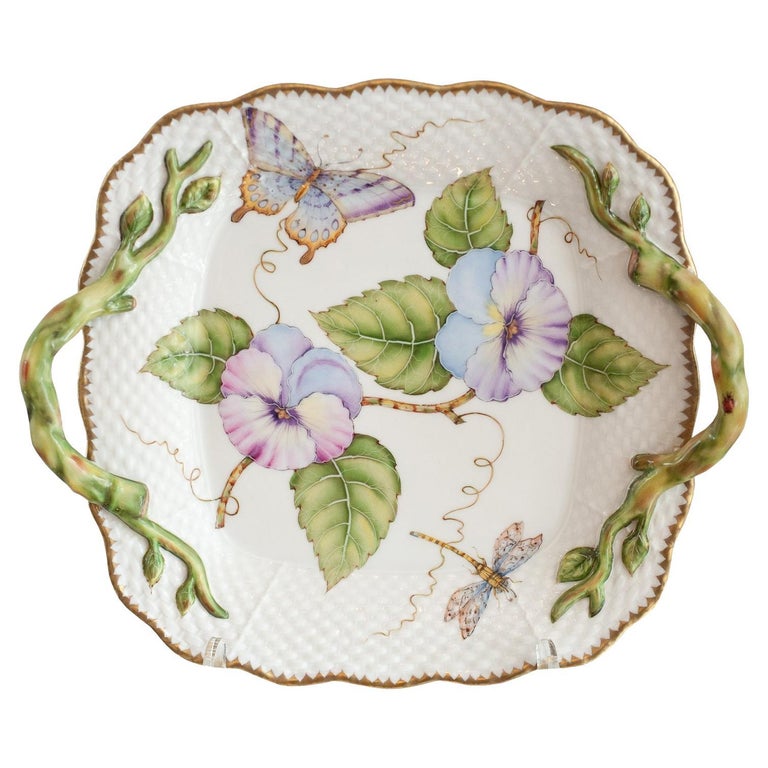 Anna Weatherley Designs Hand-Painted Serving Tray with Handles For Sale ...