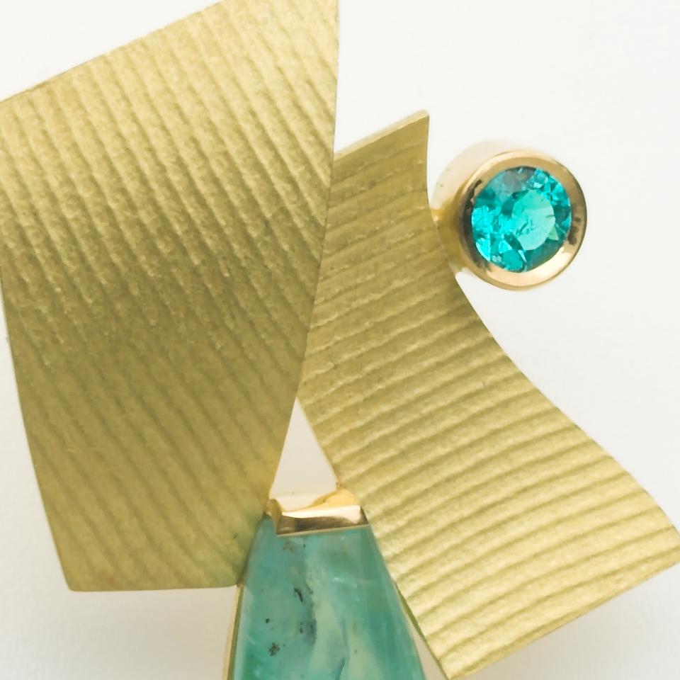 Annabel Eley 18 Karat Gold Earrings with Paraiba Tourmalines and ...