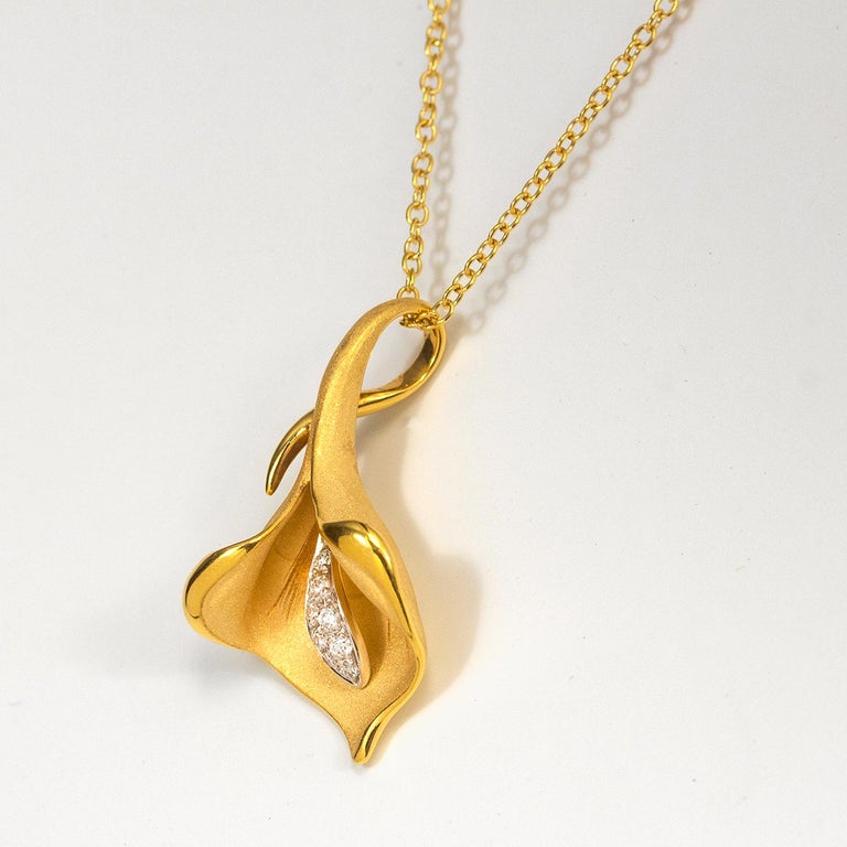 Annamaria Cammilli "Calla" Pendant Necklace with Diamonds in 18 Karat ...