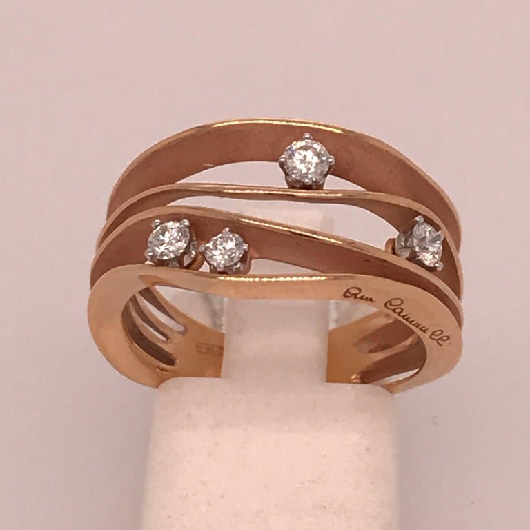 Customizable Annamaria Cammilli "Dune" Ring with Four Diamonds in 18k ...