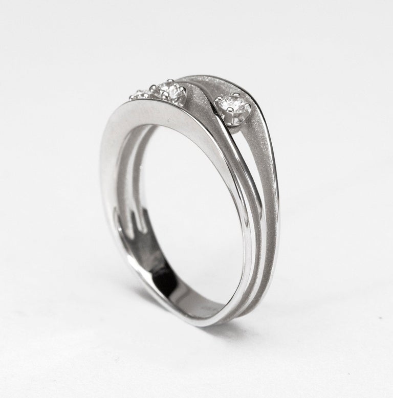 Customizable Annamaria Cammilli "Dune" Ring with Three Diamonds in 18 ...