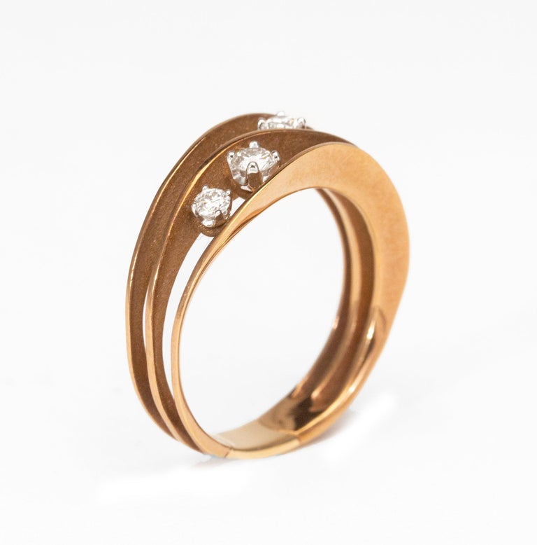 Customizable Annamaria Cammilli "Dune" Ring with Three Diamonds in 18k ...