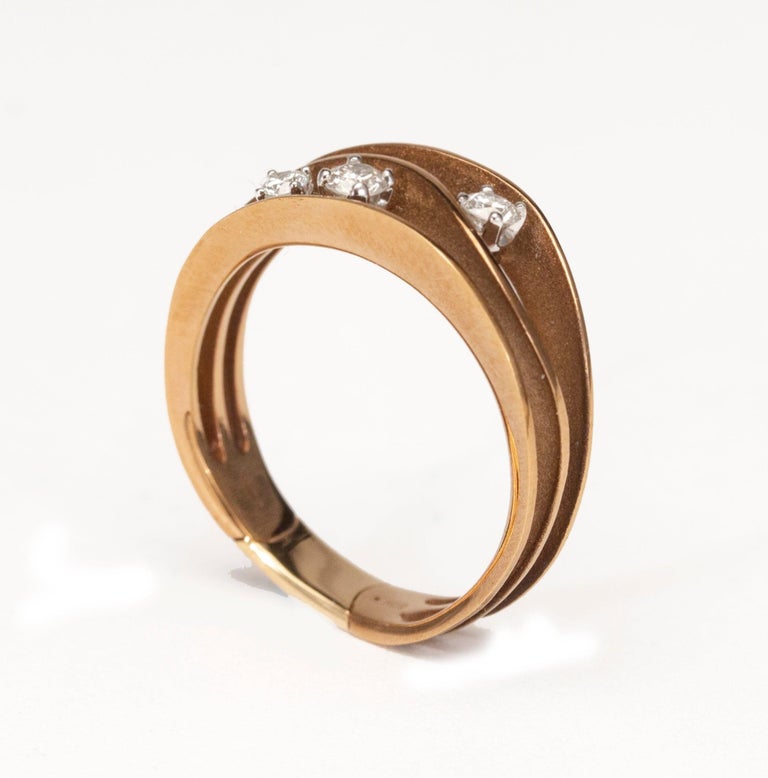 Customizable Annamaria Cammilli "Dune" Ring with Three Diamonds in 18k ...