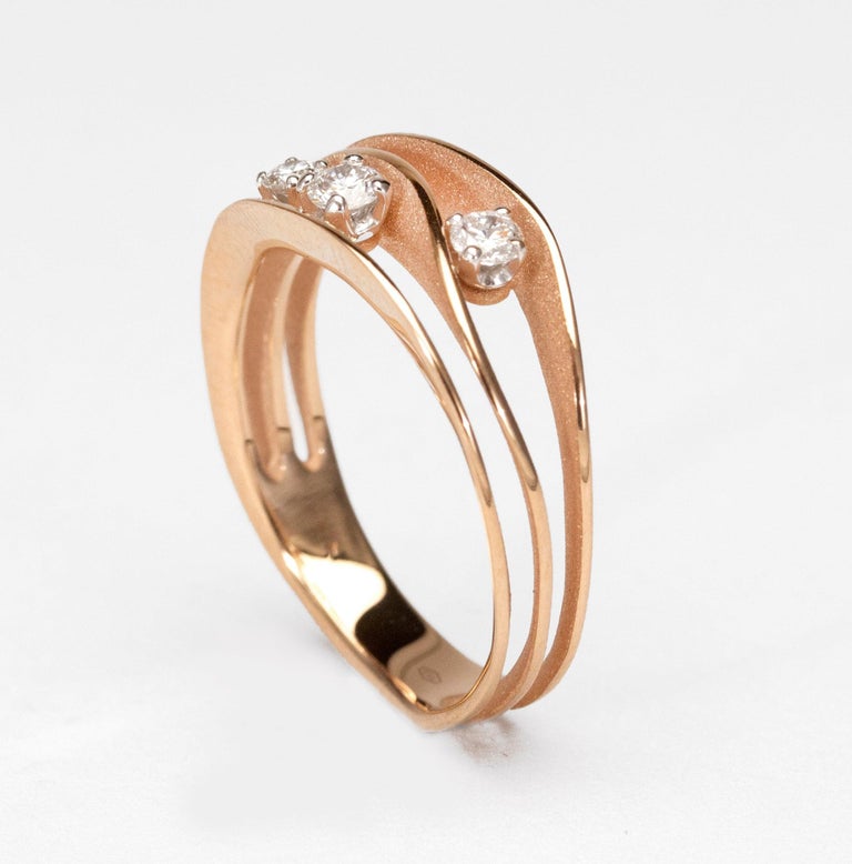 Customizable Annamaria Cammilli "Dune" Ring with Three Diamonds in 18k ...