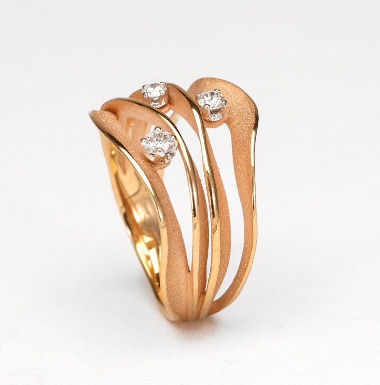 Customizable Annamaria Cammilli "Dune Royal" Ring with Diamonds in 18 ...